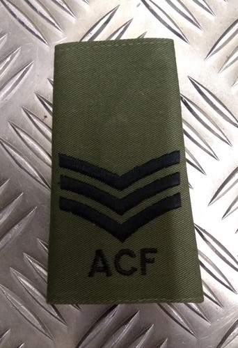 Genuine British Army OD Green ACF 3 Chevrons Sergeant Rank Slide ...