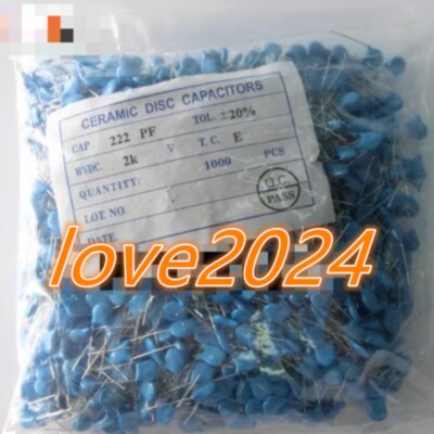 50PCS High voltage porcelain capacitor 222PF 222 2KV 2.2nF 2000V 20% ...