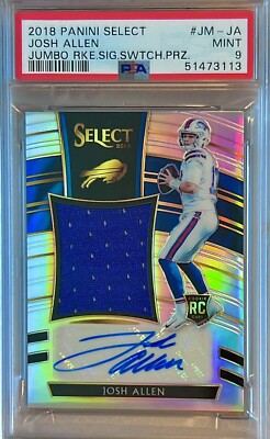 Jersey Number #17/35 1/1 PSA 9 RPA Josh Allen 2018 Select RC Rookie ...