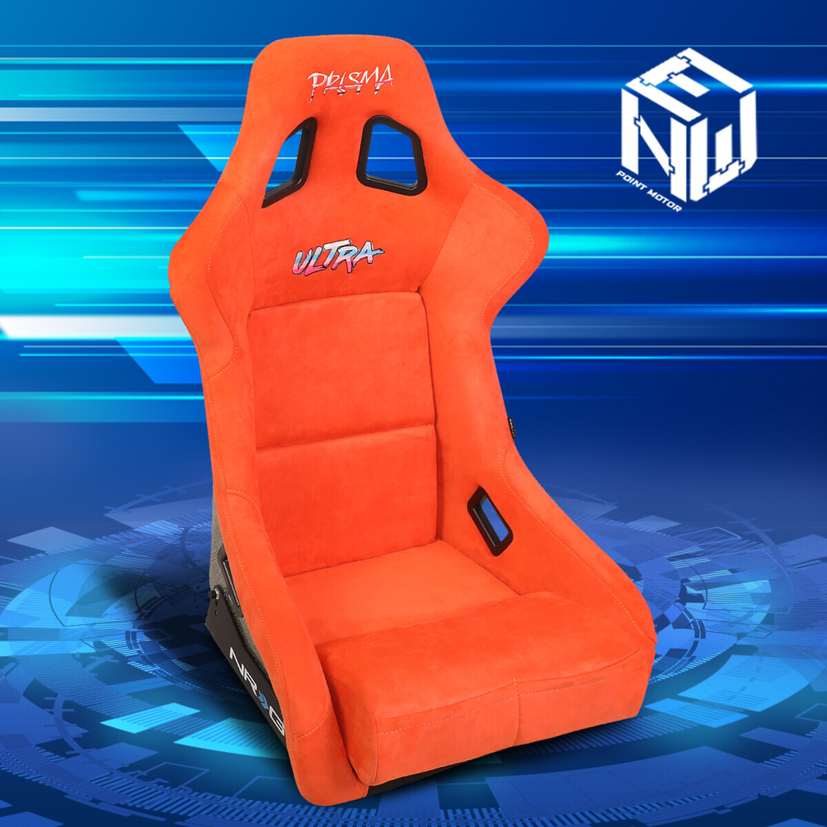 NRG Performance FRP-302OR-ULTRA Alcantara Orange Bucket Racing Seat w ...