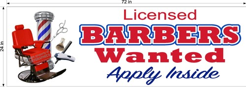 LICENSED BARBERS WANTED LARGE VINYL BANNERS (CHOOSE YOUR SIZE) NEW! | eBay