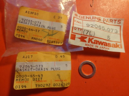 NOS NEW OEM ORIGINAL KAWASAKI KX250 KX500 KXT250 DRAIN PLUG GASKET ...