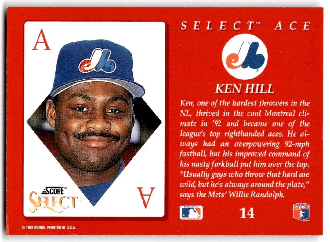 1993 Select Aces Ken Hill Montreal Expos #14 | eBay