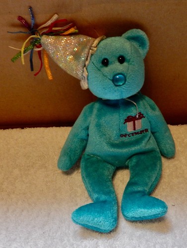 TY Beanie Baby December Teddy Birthday Bear 8" 2002 Stuffed Animal 258Q ...