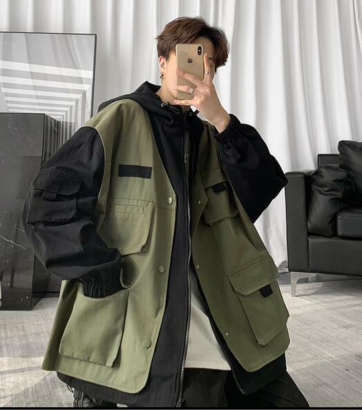 Spring Hot Mens Loose Fit Casual Jackets Hooded Zipper cloth Cotton ...