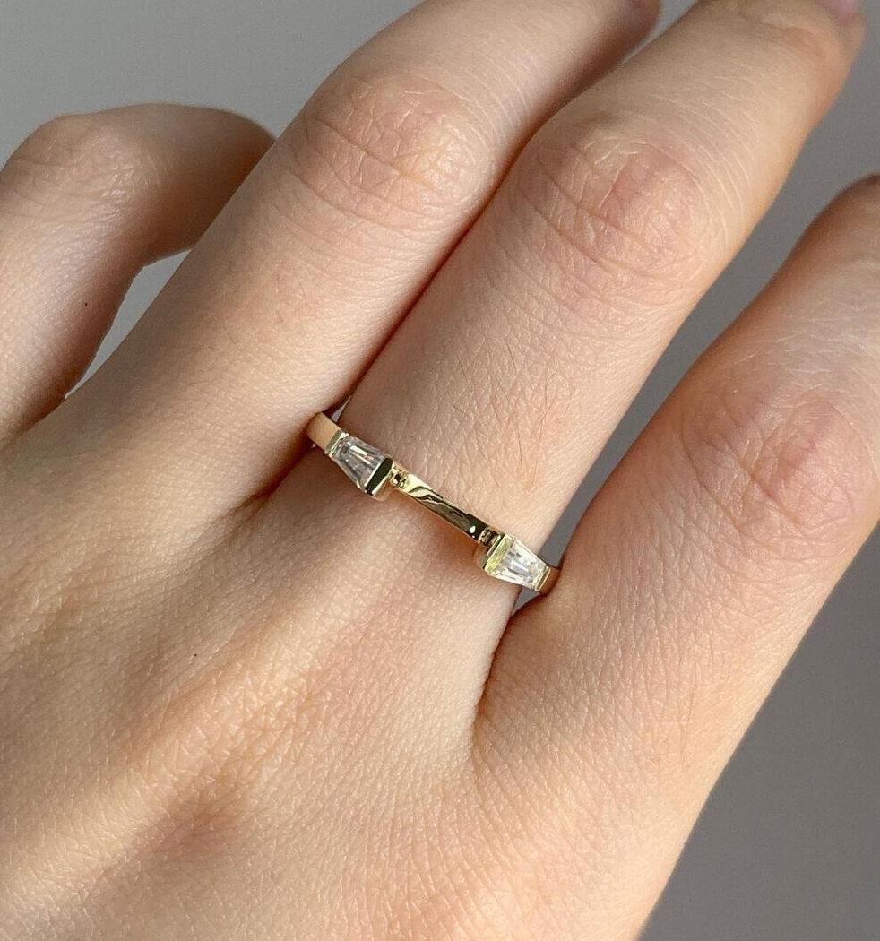 Fancy 0.80CT Trapezoid Cut Cubic Zirconia 925 Sterling Silver Promise ...