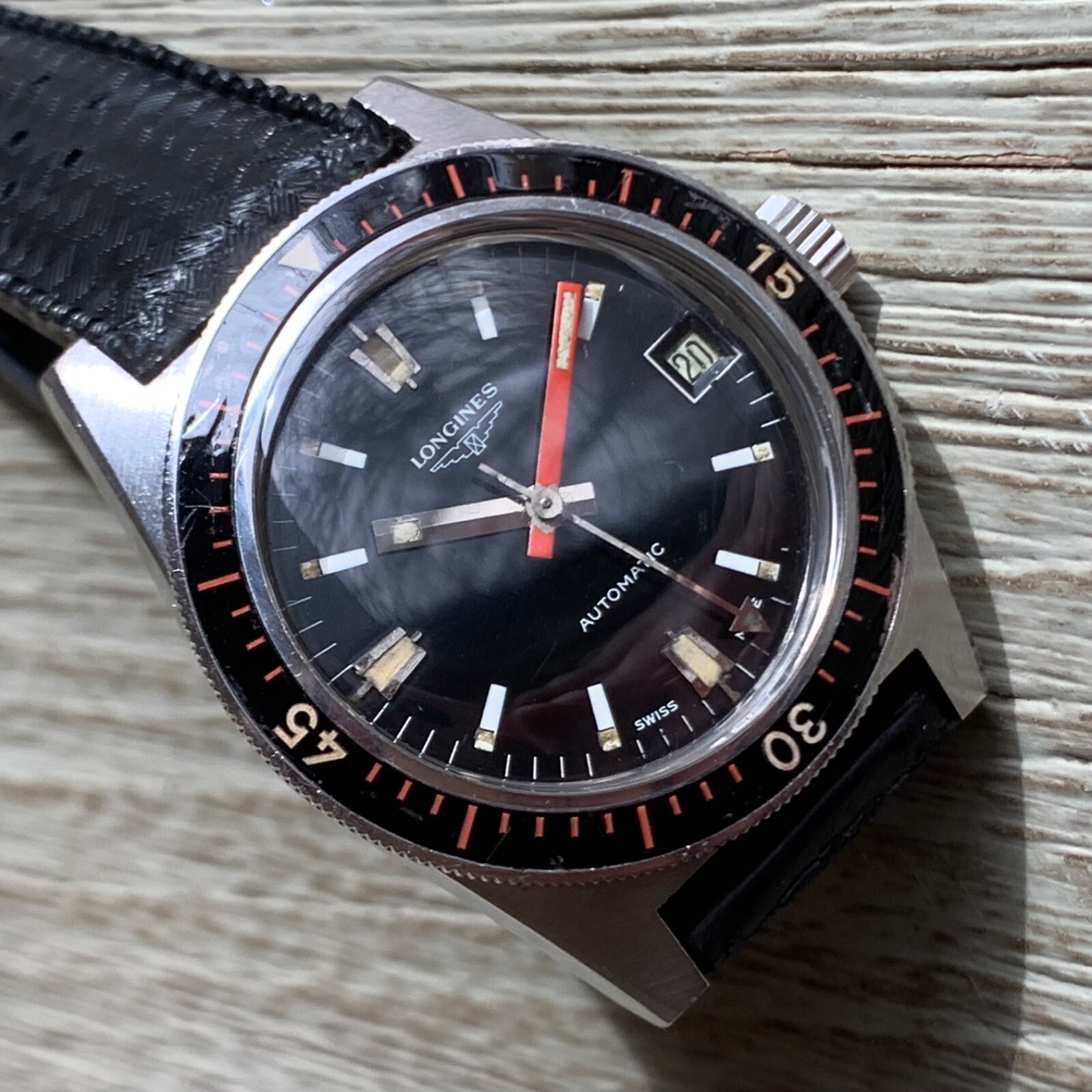 Vintage 60's Longines Ref. 7921-1 Automatic Diver 37.2 mm Stainless ...