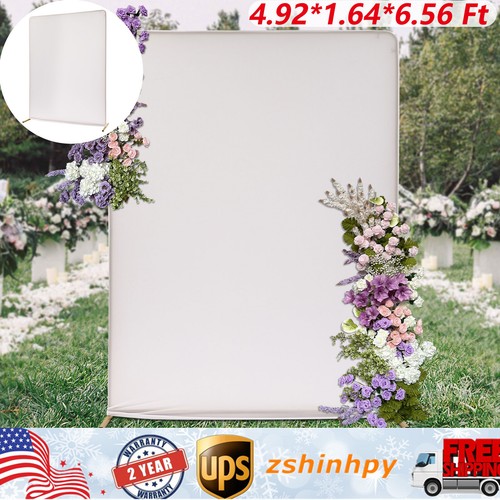 1.5*2m Wedding Backdrop Stand Gold, White Frame for Ceremony ...