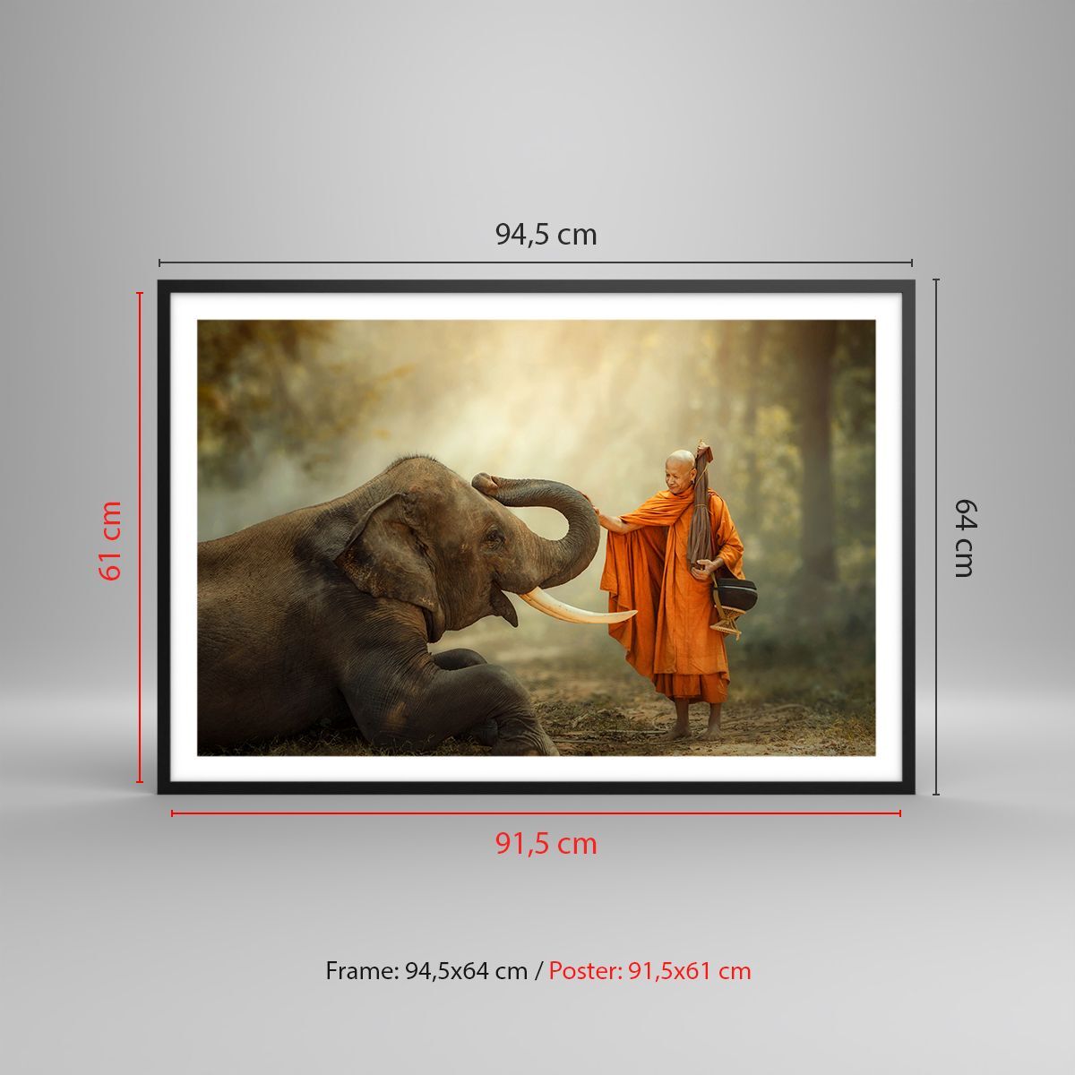 Affiche Poster 91x61cm Tableaux Image Photo l phant moine d fense Wall ...