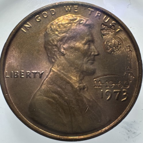 1973 Lincoln Cent Penny – Counterstamp “11-19-69” – Apollo 12 Moon ...