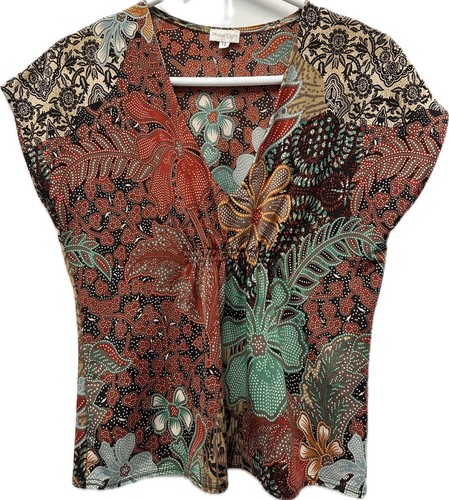 Y2k Phase Eight Stretch Floral Pattern Top Size 14 | eBay UK