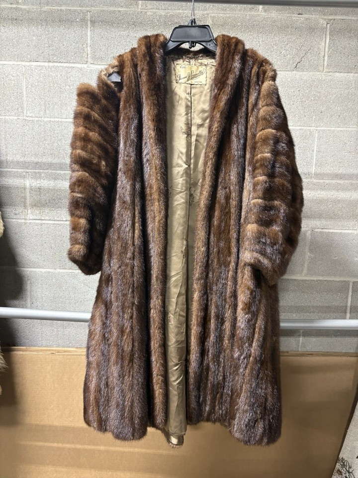 Vintage Full Length Natural Mink Fur Coat Rich Honey Brown James J ...