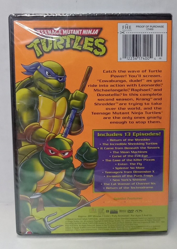 TEENAGE MUTANT NINJA TURTLES (VOL. 2) - SEASON TWO 13 episodes NEW DVD ...
