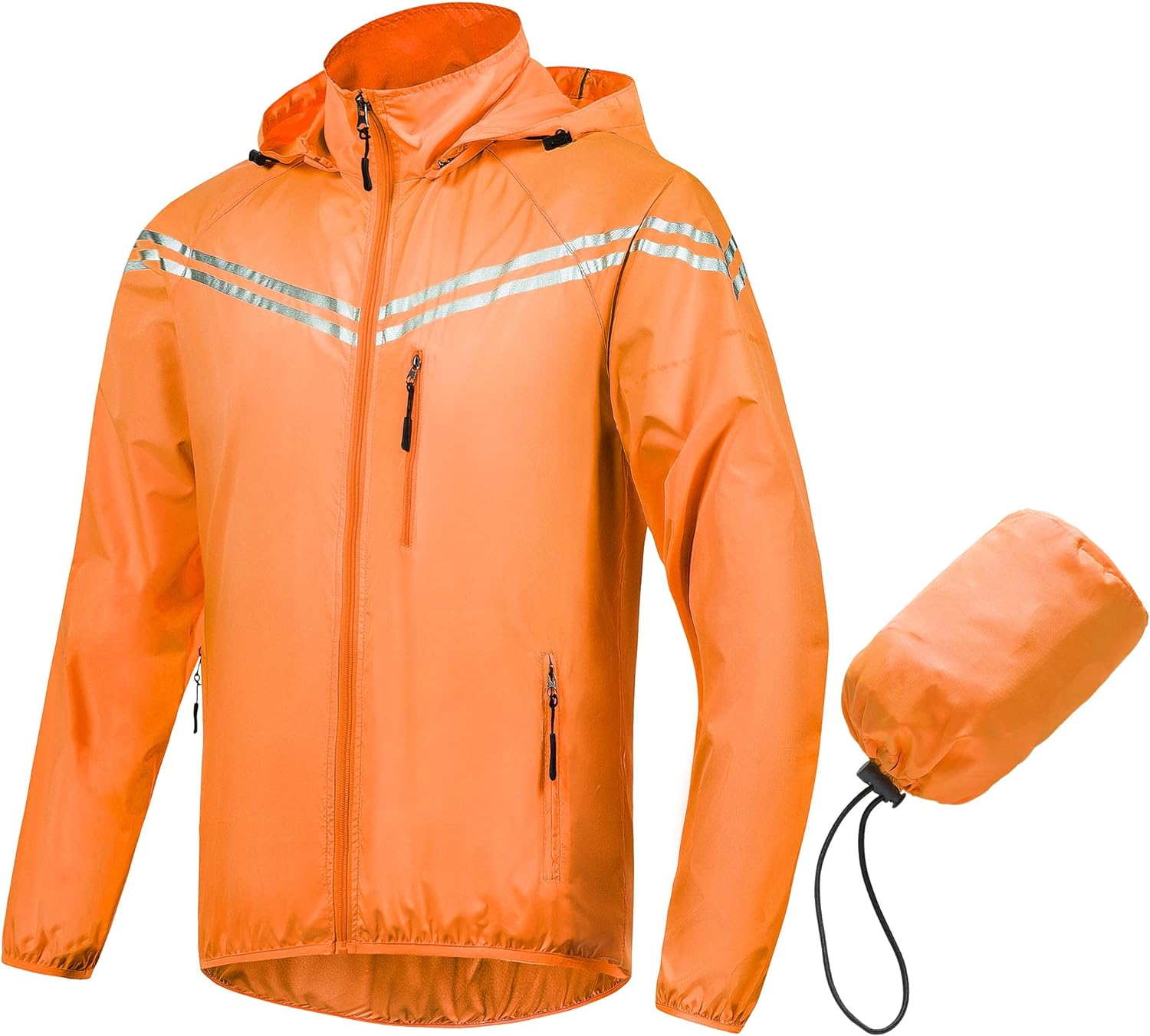 Removable Hood Raincoat Men's Waterproof Running Rain Jacket - Packable ...