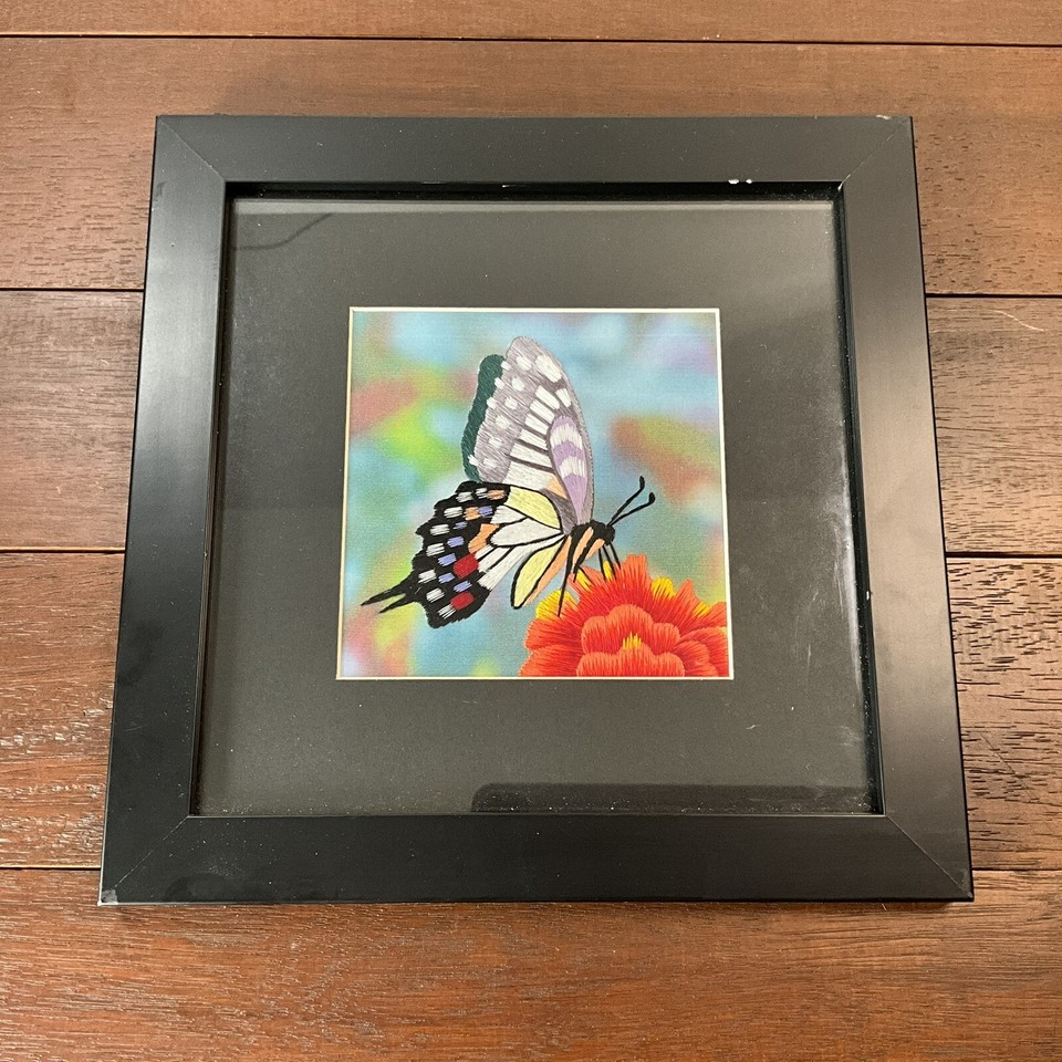 Butterfly Handmade Silk Embroidery Cixiu Framed Wall Art Su Silk Art 9 ...