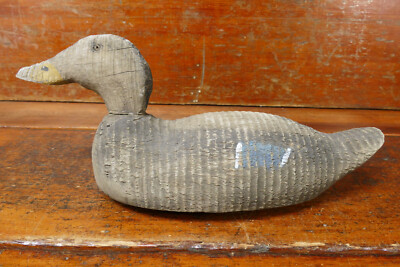 Victor ~ 1900's Vintage Wood Duck Decoy Hand Carved and Painted Solid ...