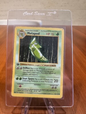 Pokemon Card –1st Edition Base Set Metapod #54/102 – Uncommon ...