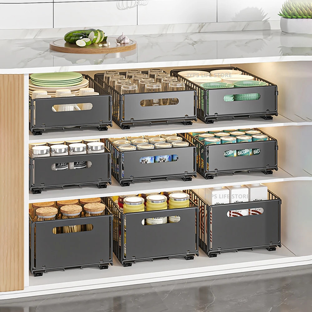 Kitchen Storage Rack Pull Out Cabinet Organizer Slide Drawer Kitchen ...