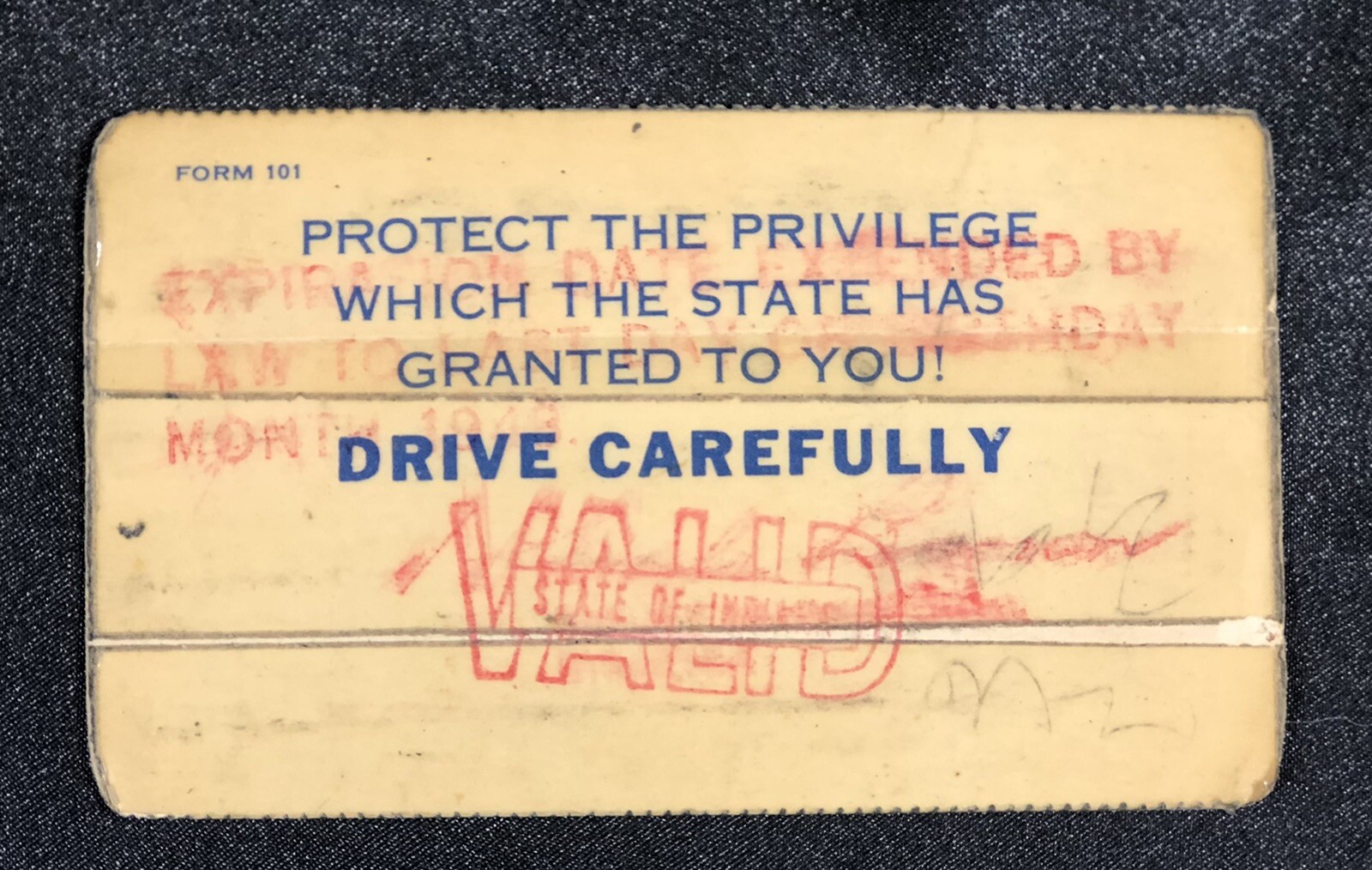 Original 1946 Indiana Operator’s License Bureaus Of Motor Vehicles Of ...