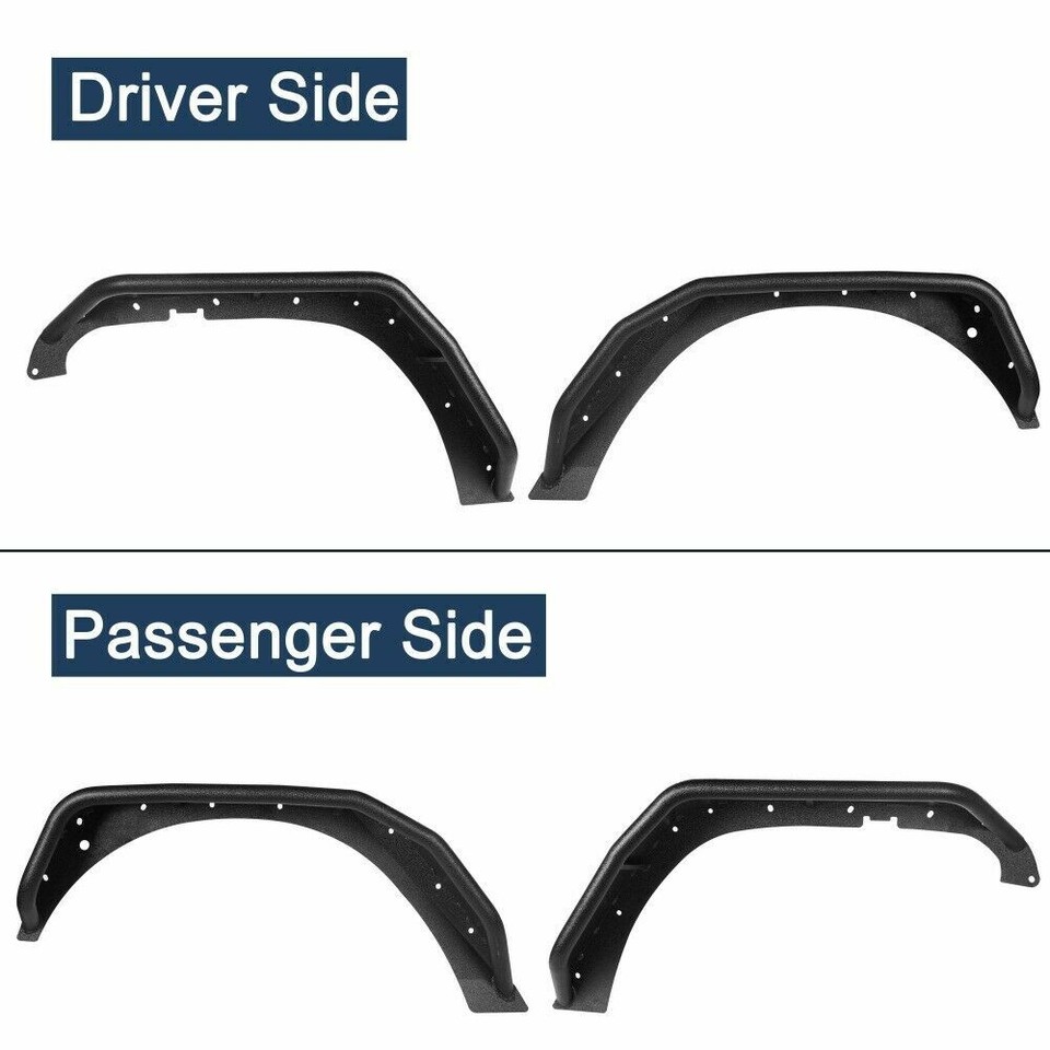 Flux Tubular Front Rear Flat Fender Flares Irregular For 07-18 Jeep ...