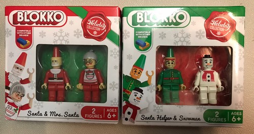 Blokko Mini Figure Santa & Mrs Clause Elf Snowman Christmas Figure work ...