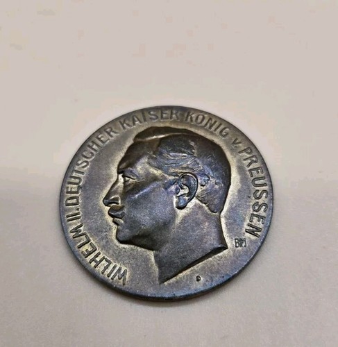 Kaiser Wilhelm II Bronze Medal Coin Pre-WW1 Original "Wir Sind All ...