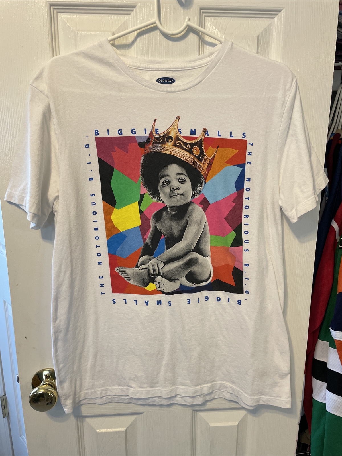 Notorious BIG Biggie Smalls Old Navy Men's White Shir… - Gem