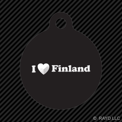 I Love Finland Keychain Round with Tab dog engraved many colors | eBay