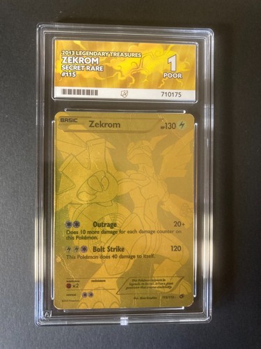 Pokemon TCG Zekrom 115/113 2013 Legendary Treasures Secret Rare Ace 1 ...