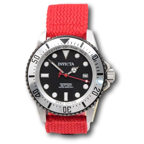 Invicta Pro Diver Automatic Men's 44mm Red Strap Military Style Watch ...