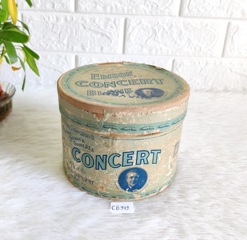 Antique Thomas Edison Concert Cylinder Record Cardboard Box Empty USA ...