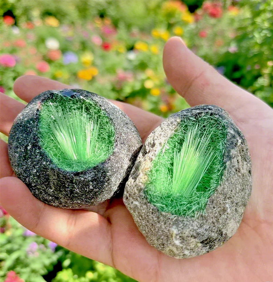 2025NEWFIND Goethite Magnetite Green Copper Ore Crystal Sphere Cluster ...