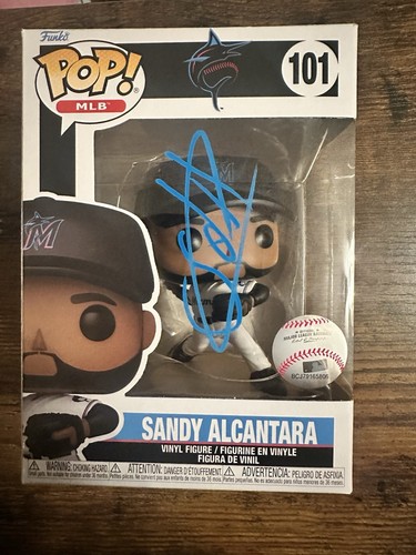 Sandy Alcantara Signed Funko Pop Miami Marlins MLB With Hardcover CY ...