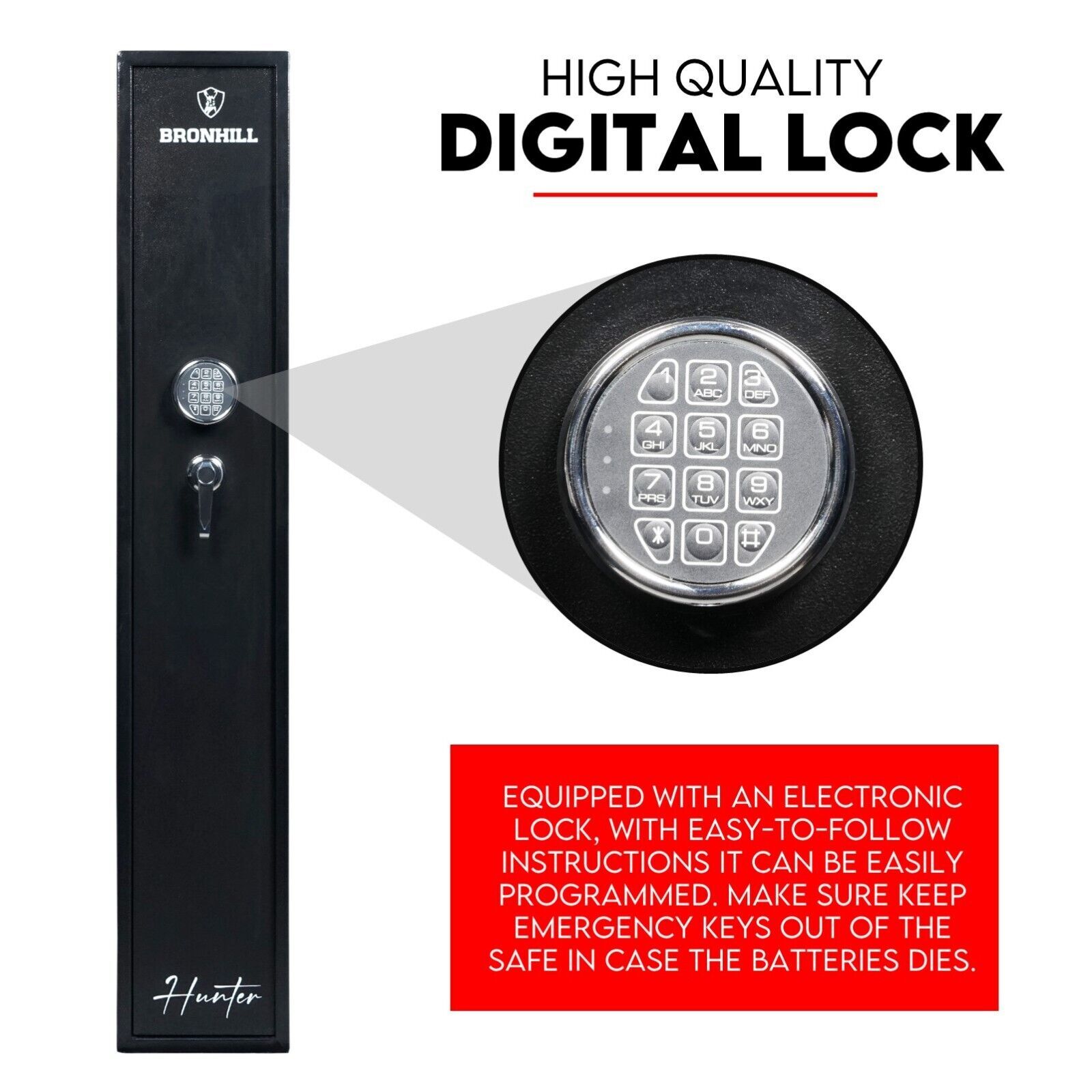 4 Rifle Gun Safe Iron Heavy Duty Firearm Security Digital Lockbox ...