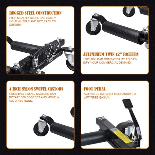 1500 Lb. Capacity Vehicle Positioning Wheel Dolly + Wheel Dolly Storage ...