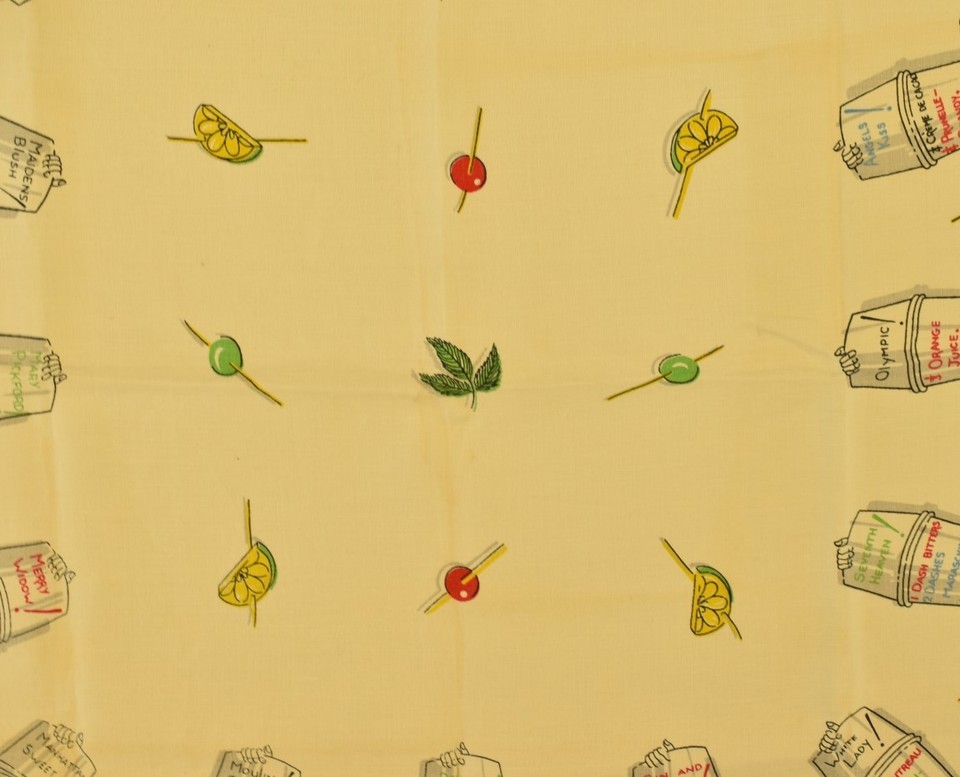 "Set x 16 Cocktail Shaker Recipes Linen Bar Cloth" | eBay