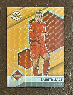 2021-22 Panini Mosaic World Cup Orange Fluorescent #82 Gareth Bale ...