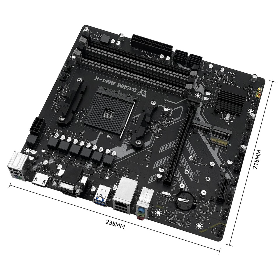 AMD B450 Computer Motherboard AM4 PCIe 3.0 DDR4 M.2, WiFi M.2, DP/HDMI ...