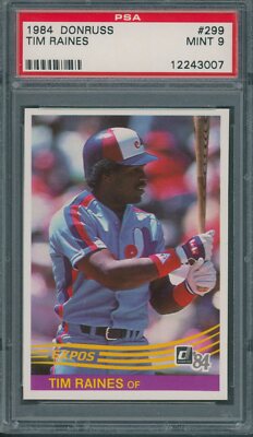 1984 Donruss #299 Tim Raines PSA MINT 9 *3007 | eBay