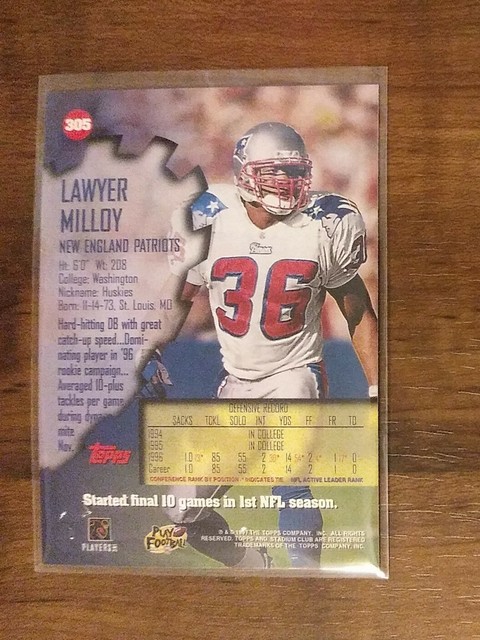 1997 Stadium Club - #305 Lawyer Milloy for sale online | eBay