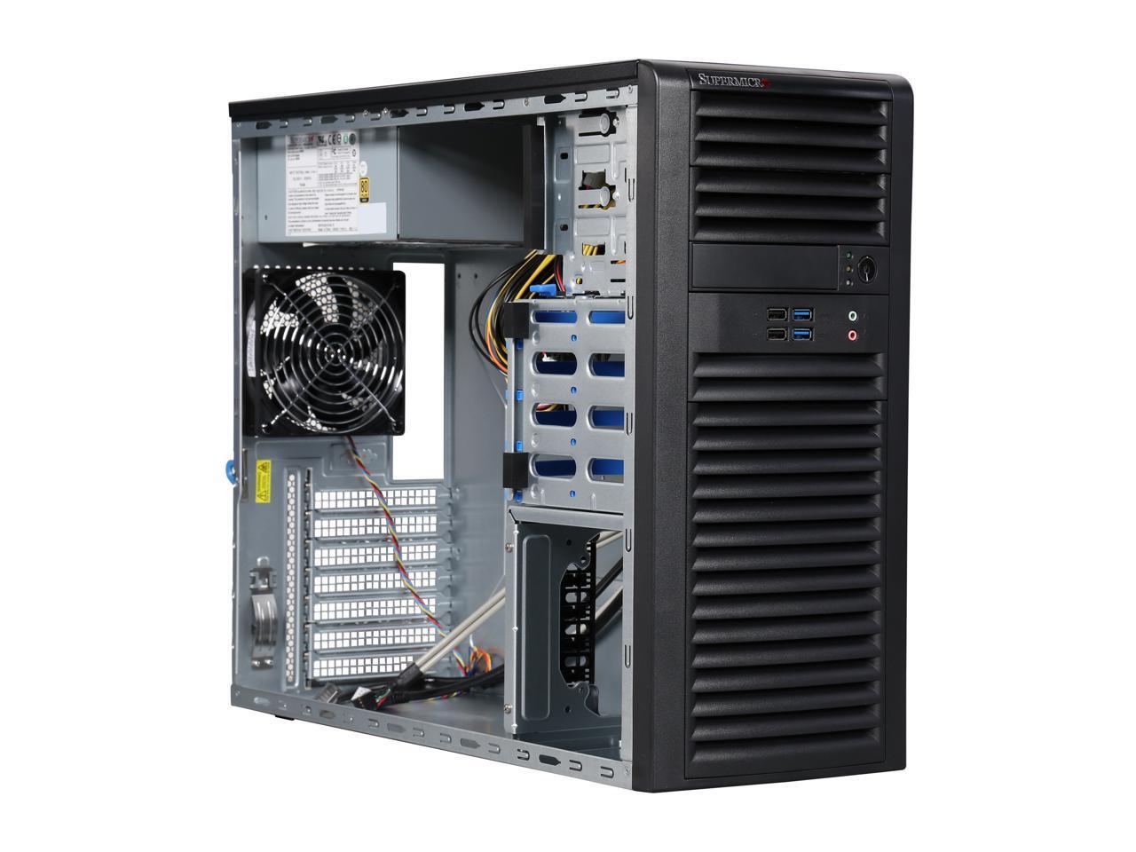 Supermicro 732D4-903B Mid Tower Case - Black (CSE732D4903B) for sale ...