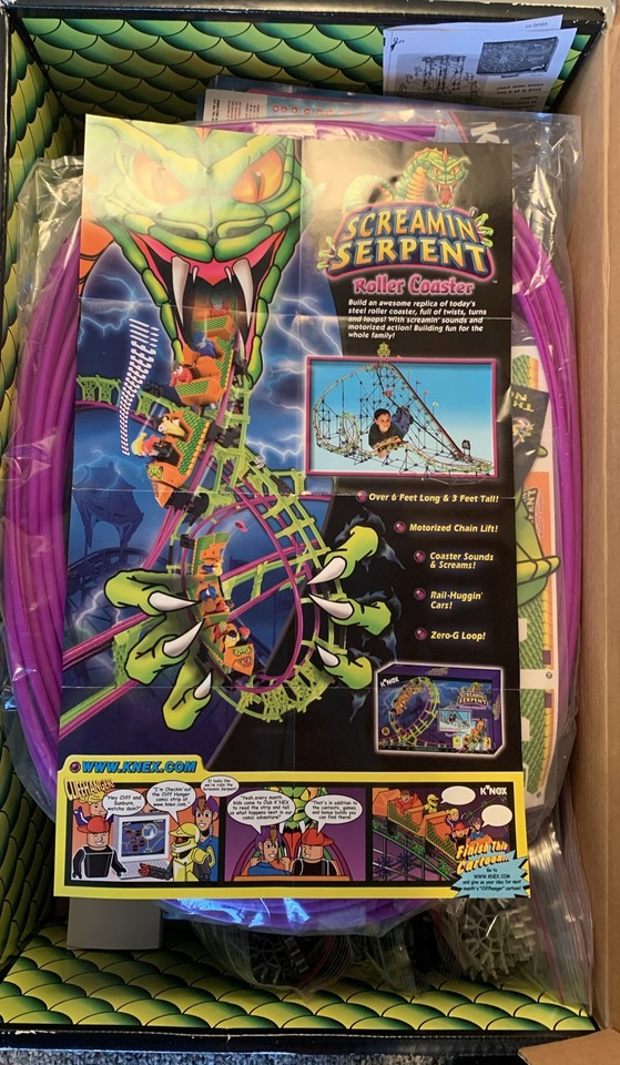 K'NEX 63153 Screamin' Serpent Roller Coaster 2002 Complete 100% With ...