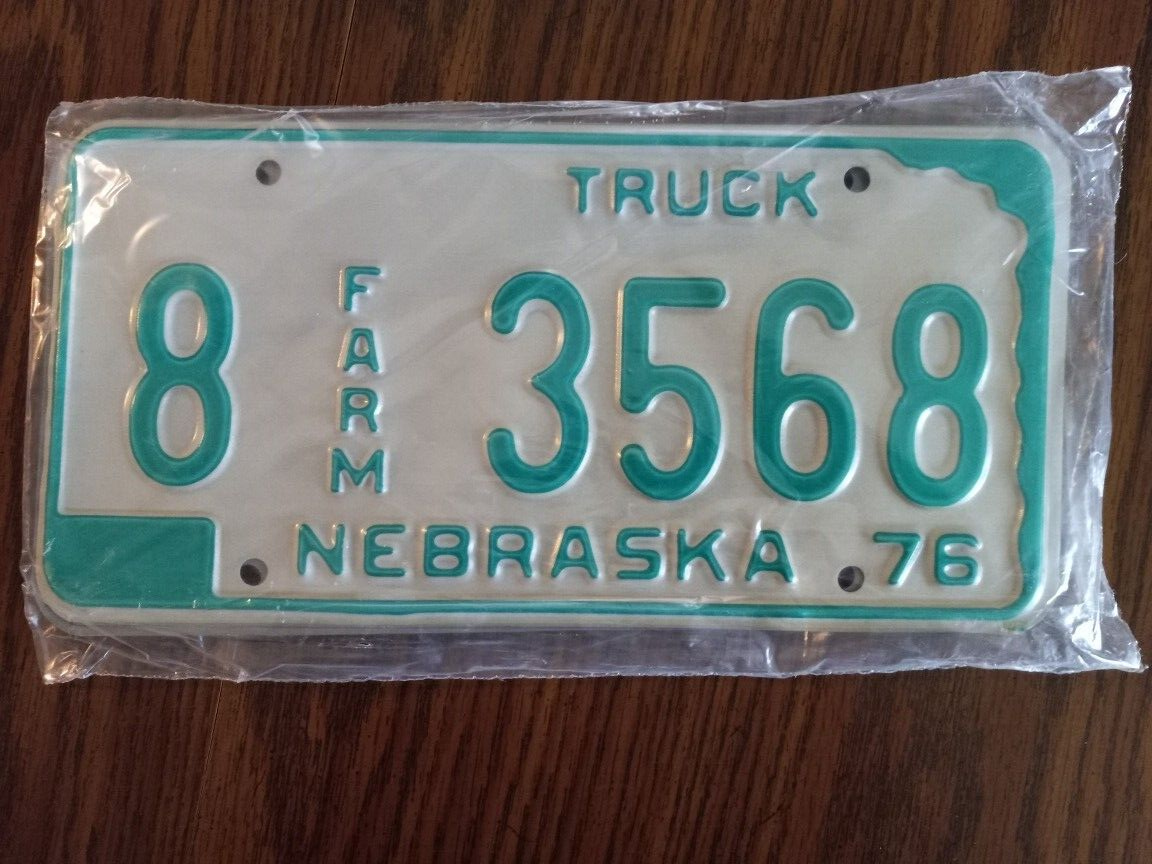 1 Pair of 1976 Unused Nebraska Expired Farm Truck License Plates ~ NOS ...
