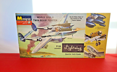 MONOGRAM P-38 LIGHTENING WW II TWIN BOOM FIGHTER PLANE, KIT PA97-200 ...