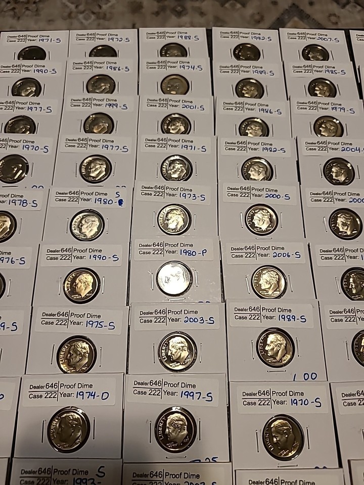 Huge Lot Of 73 Proof Dimes, Mixed Silver , Special Proof Dimes, Clad | eBay