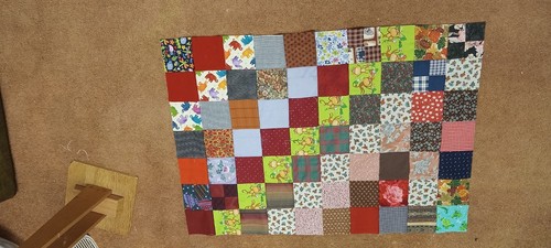 New 35" X 49" unfinished homemade patchwork crib comforter top (baby ...
