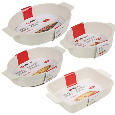 White Ceramic Oven Safe Baking Serving Dishes Ramekin Casserole Tart ...