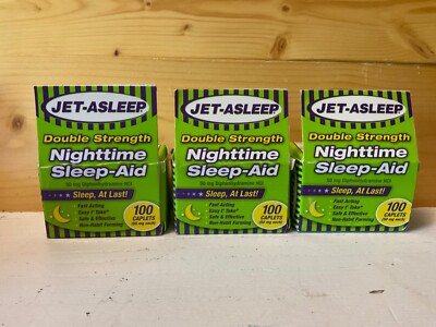 Jet-Asleep Double Strength Nighttime Sleep-Aid 100 Count•3 Pack | eBay