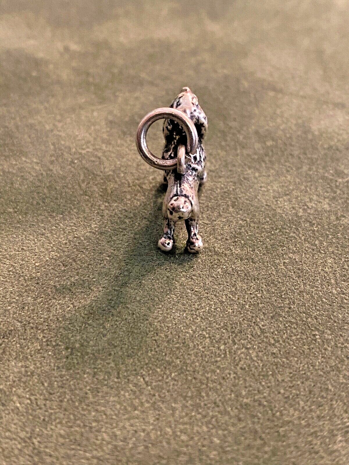 Vintage Sterling Silver Poodle Puppy Dog Charm - Gem