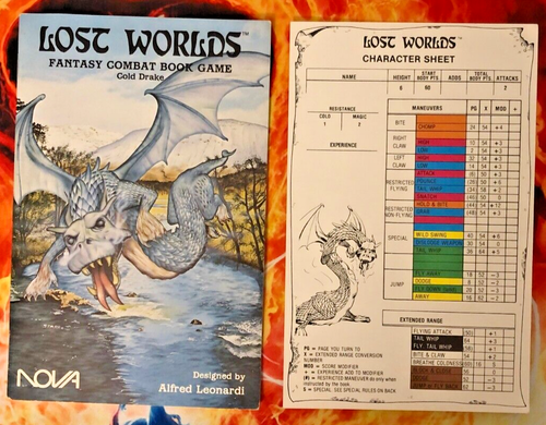 Lost Worlds Fantasy Combat Book Game Gold Drake RPG Role Play Dragon ...
